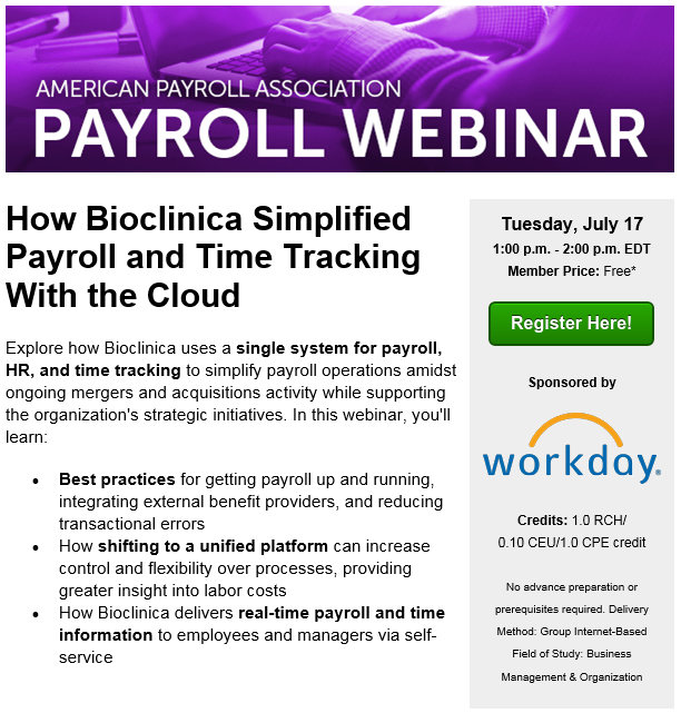 Webinars | Media Kit | American Payroll Association